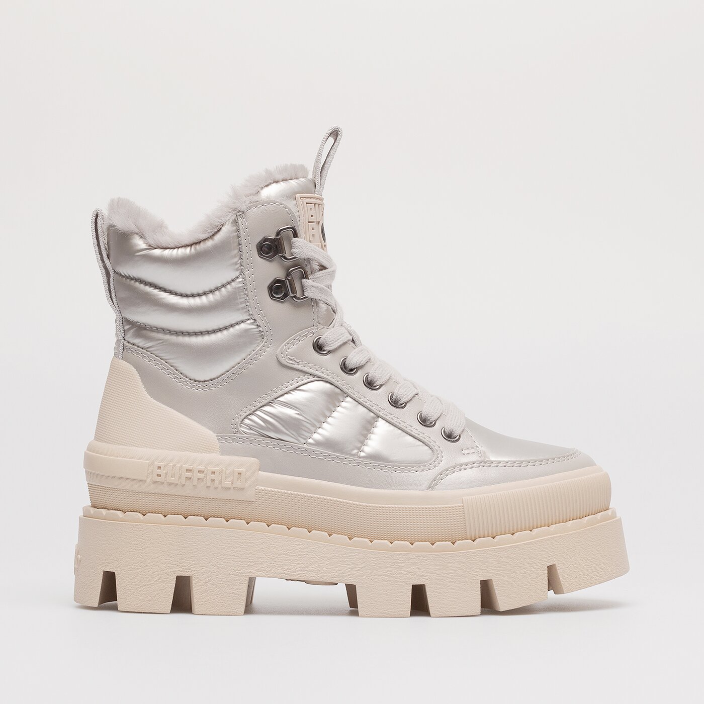 BUFFALO RAVEN SNOW LACEUP MID kolor srebrny (1630806) - Kobieta - Buty ...