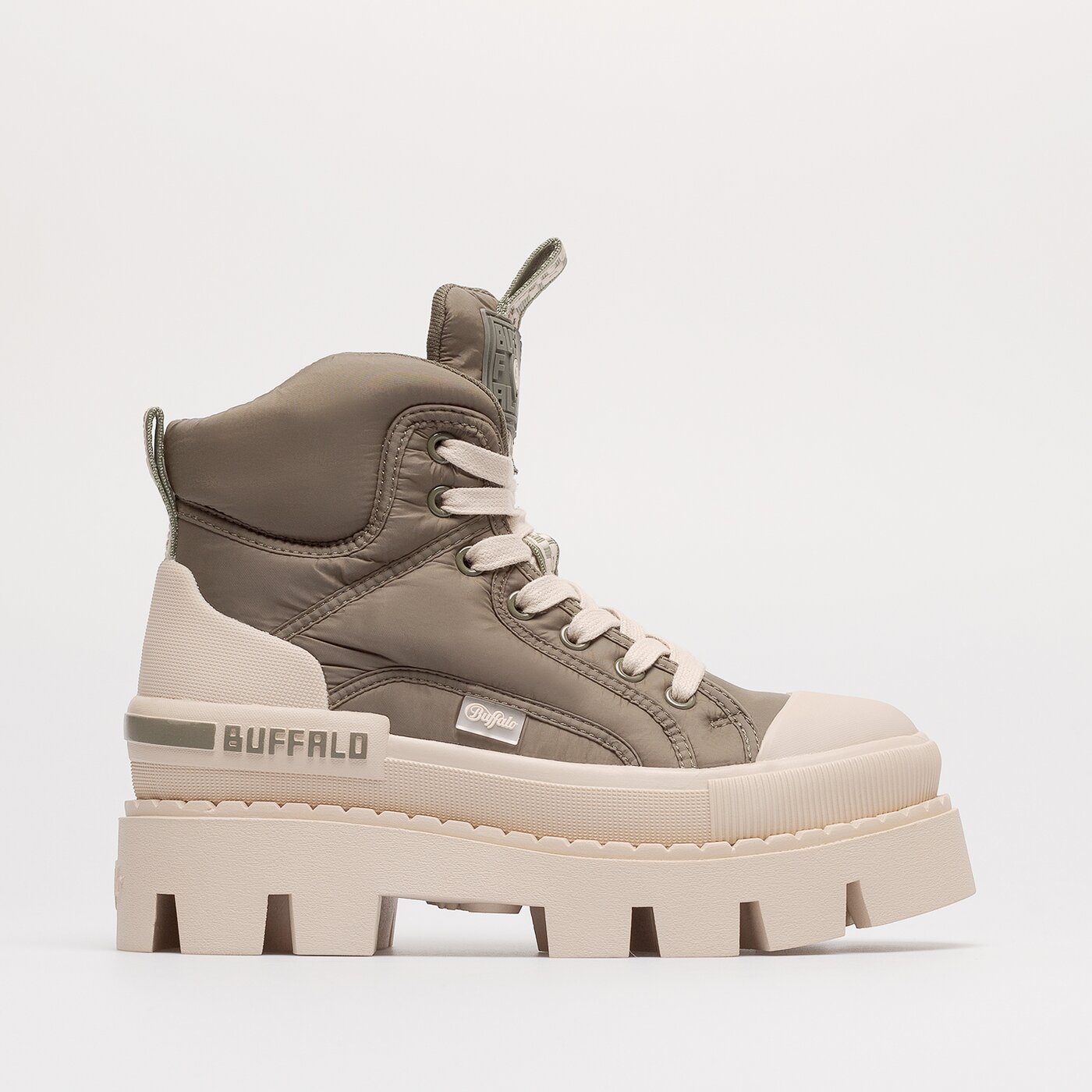 BUFFALO RAVEN LACEUP MID kolor khaki (1630798) - Kobieta - Trampki w ...