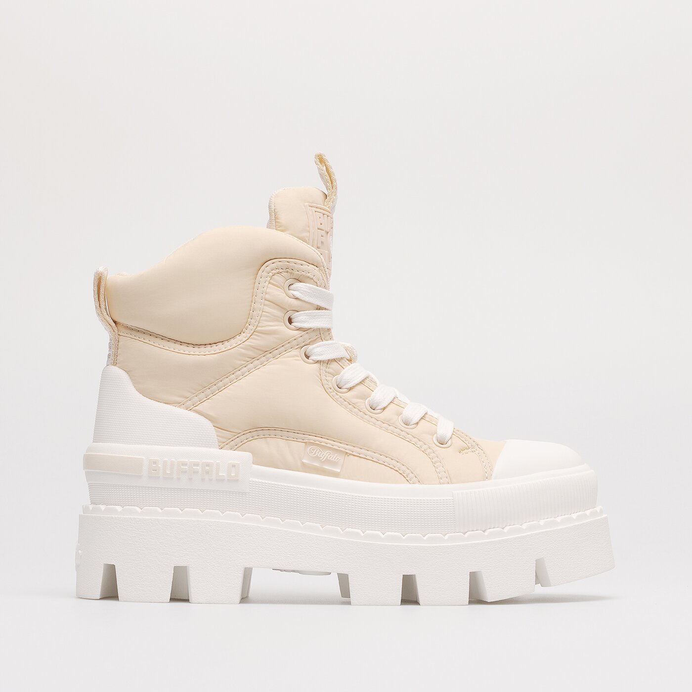 BUFFALO RAVEN LACEUP MID kolor BEŻOWY (1630797) - Kobieta - Trampki w ...