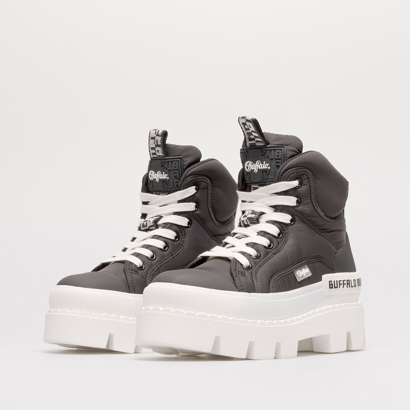 BUFFALO RAVEN LACEUP MID kolor CZARNY (1630796) - Kobieta - Trampki w ...